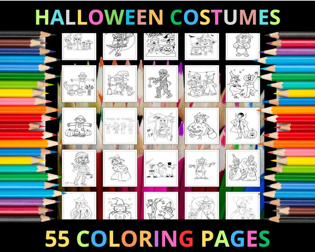 Printable Halloween Costumes Coloring Pages for Kids and Adults | 55 ...