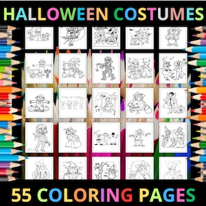 Printable Halloween Costumes Coloring Pages for Kids and Adults | 55 ...