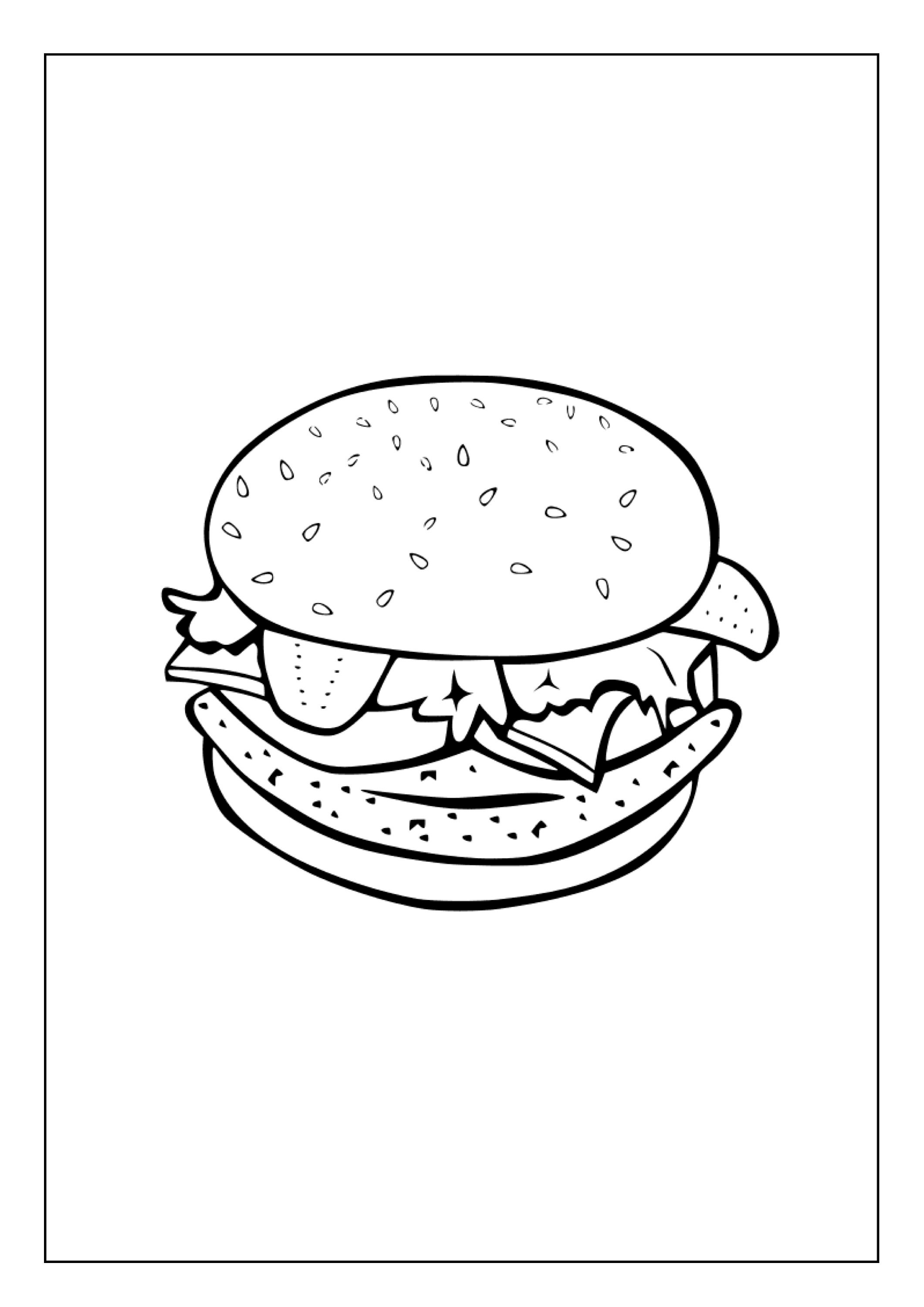 Printable Hamburger Coloring Pages for Kids & Adults | 90 Pages ...