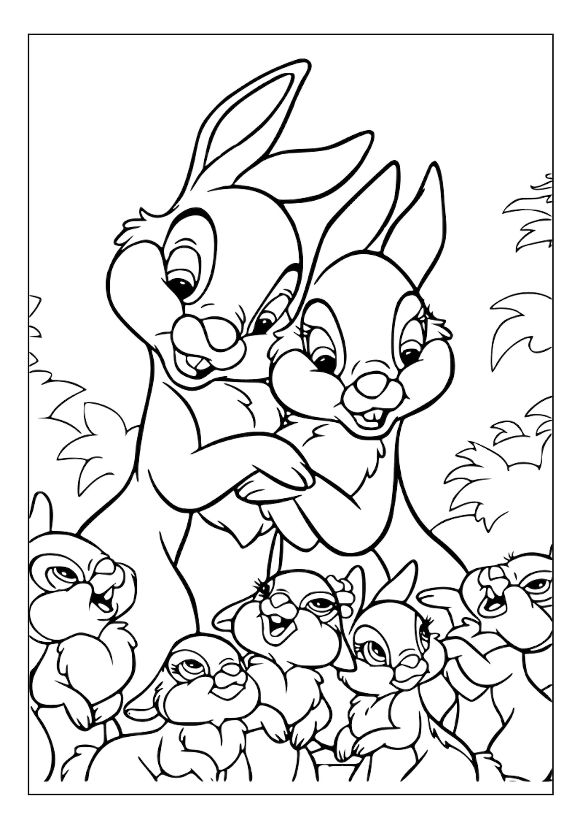 Printable Rabbit Coloring Pages for Kids and Adults 70 Pages Instant ...