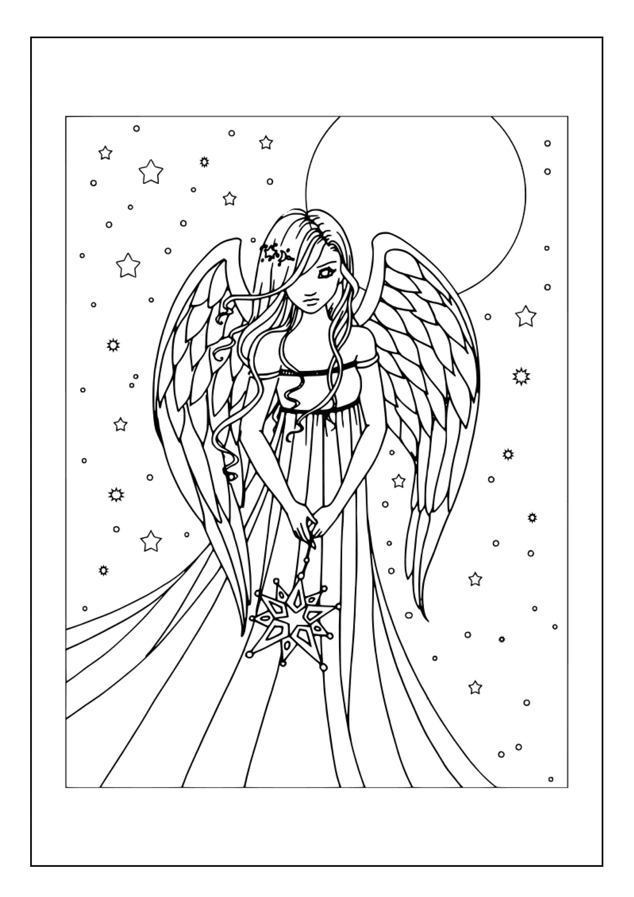Printable Angels Coloring Pages for Kids and Adults | 90 Pages ...