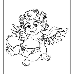 Printable Romantic Cupid Coloring Pages for Kids & Adults | 90 Pages ...