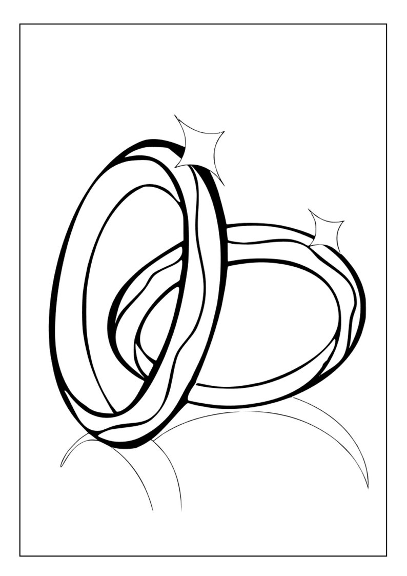 Printable Ring Coloring Pages for Kids & Adults 25 Pages Instant ...