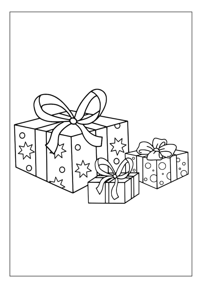 Printable Gifts Coloring Pages for Kids & Adults 55 Pages Digital ...