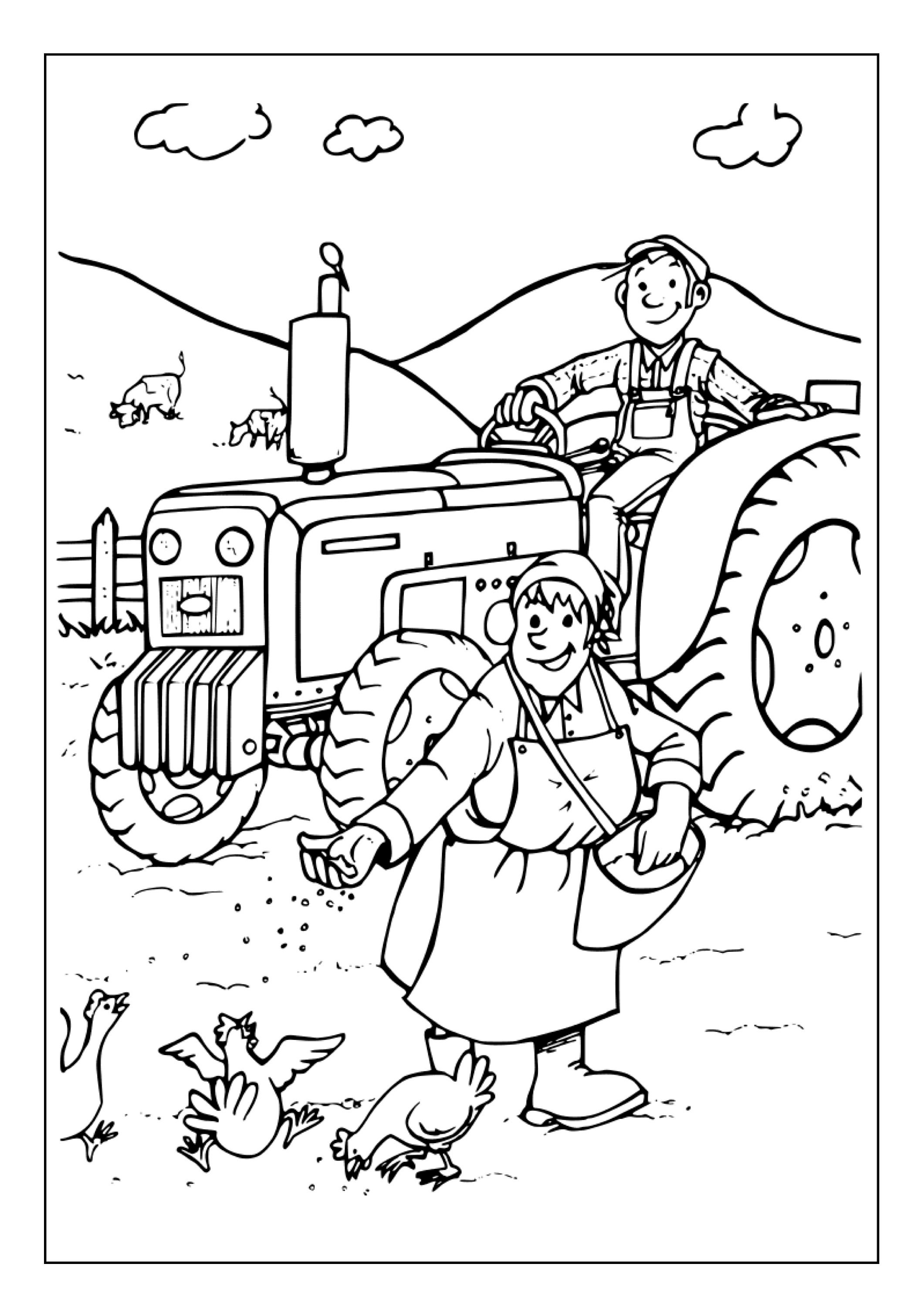 Printable Farmer Coloring Pages for Kids & Adults | 35 Pages | Instant ...