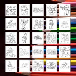 Printable Professions Coloring Pages for Kids and Adults | 100 Pages ...