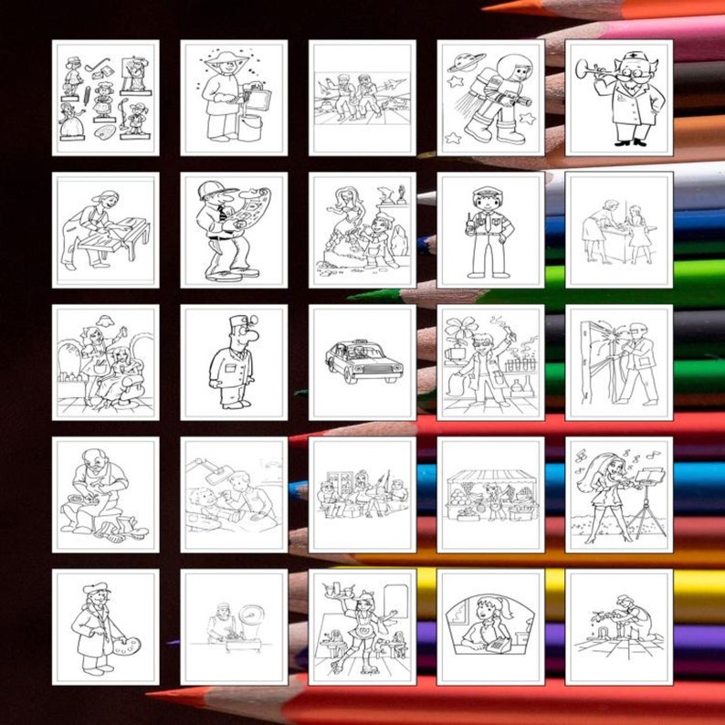 Printable Professions Coloring Pages for Kids and Adults | 100 Pages ...