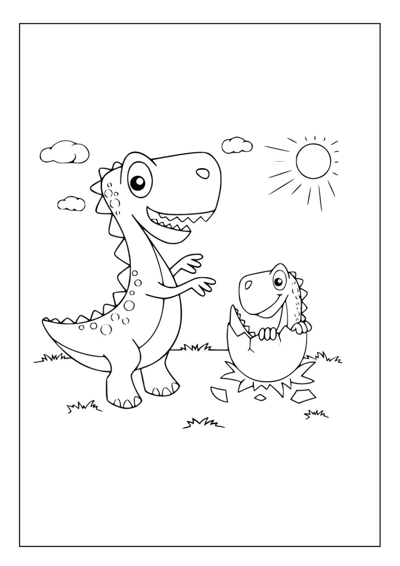 Printable Cute Little Dinosaurs Coloring Pages for Kids and Adults | 90 ...