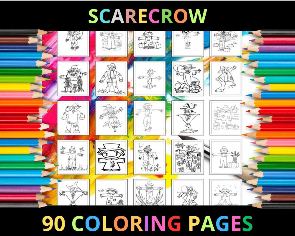Printable Scarecrow Coloring Pages for Kids & Adults | 90 Pages ...