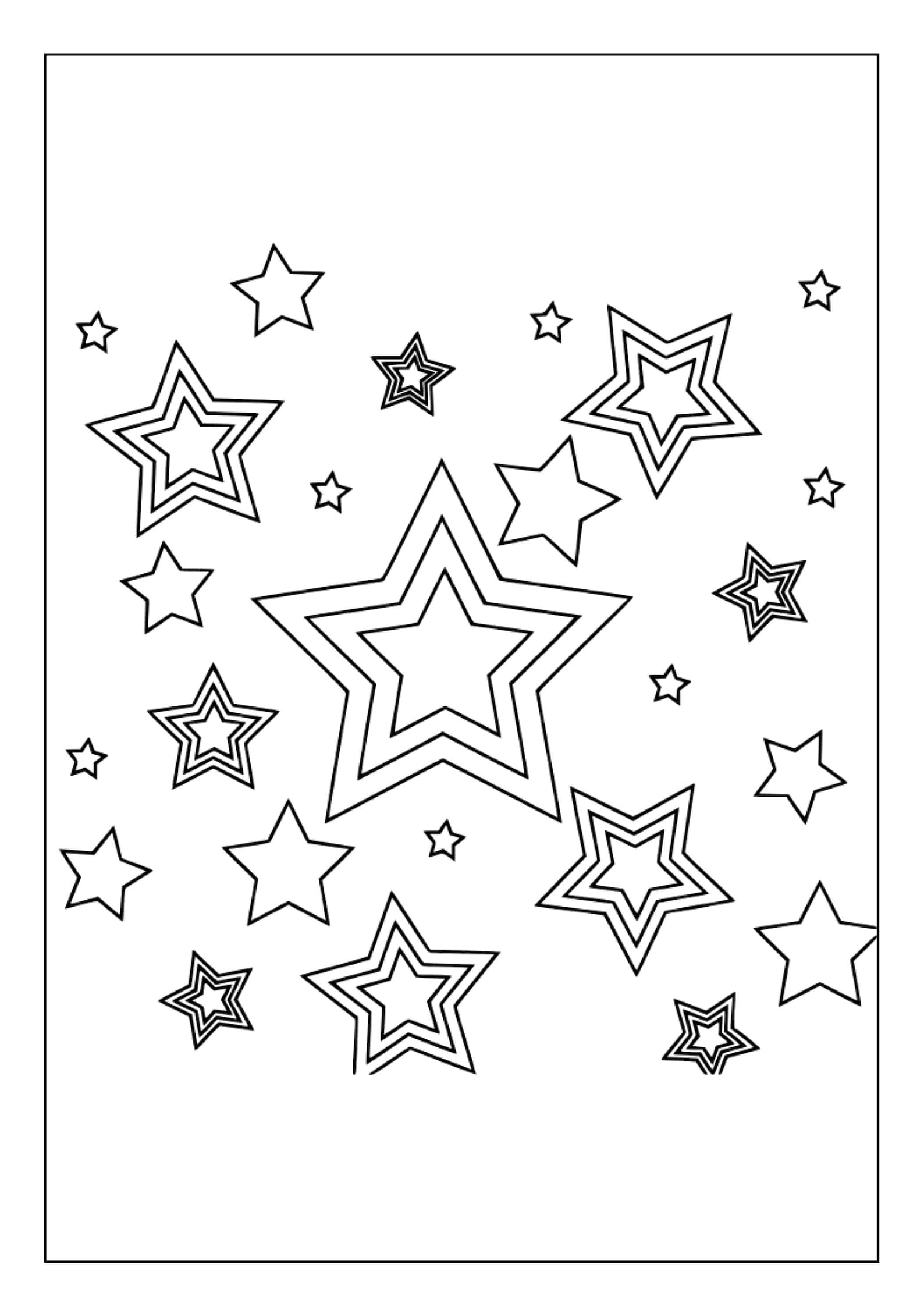 Printable Stars Coloring Pages for Kids and Adults | 85 Pages | Instant ...