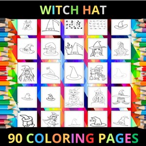 Printable Witch Hat Coloring Pages for Kids and Adults | 90 Pages ...