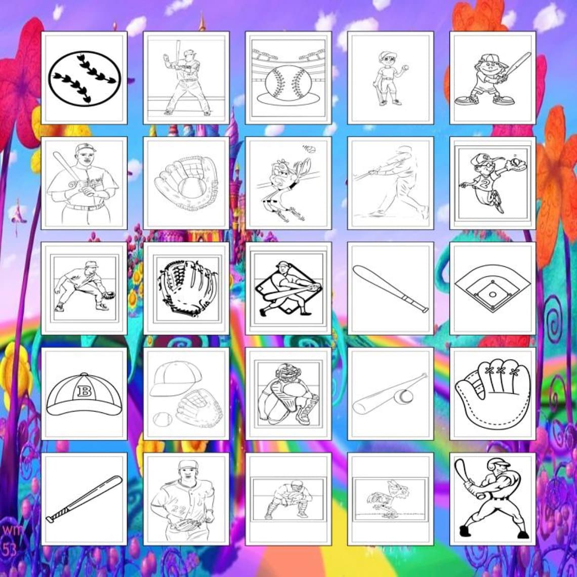 Printable Baseball Coloring Pages for Kids and Adults | 100 Pages ...