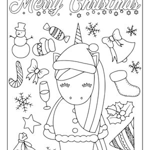 Printable Christmas Unicorn Coloring Pages for Kids and Adults | 25 ...