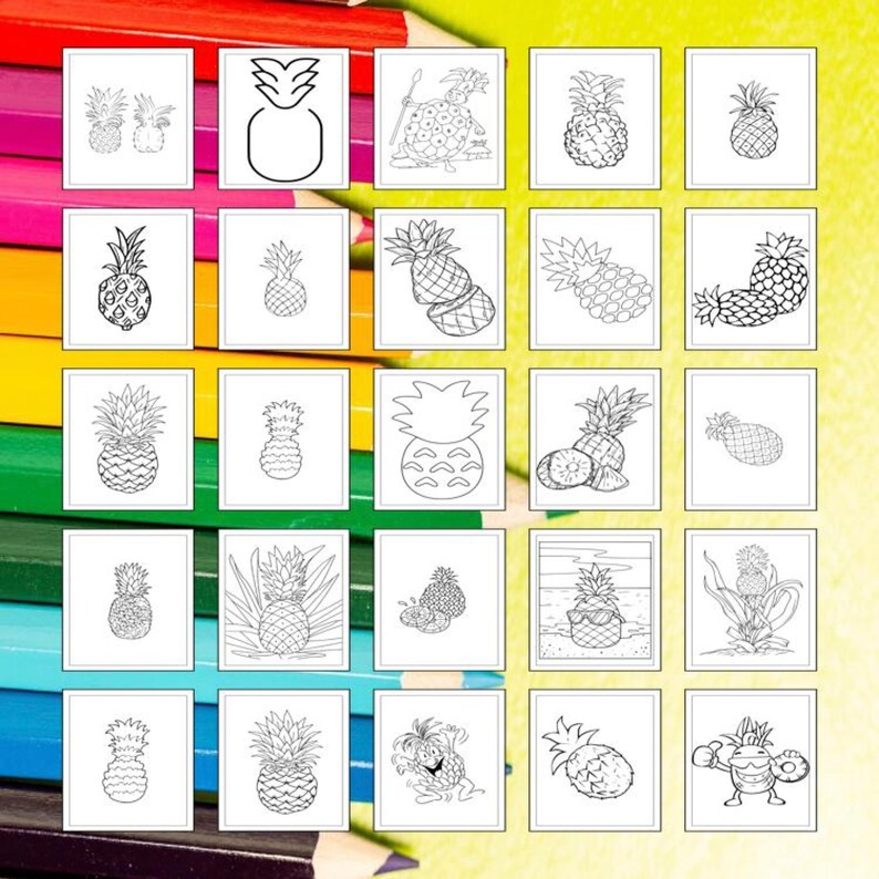 Printable Pineapple Coloring Pages for Kids and Adults | 95 Pages ...