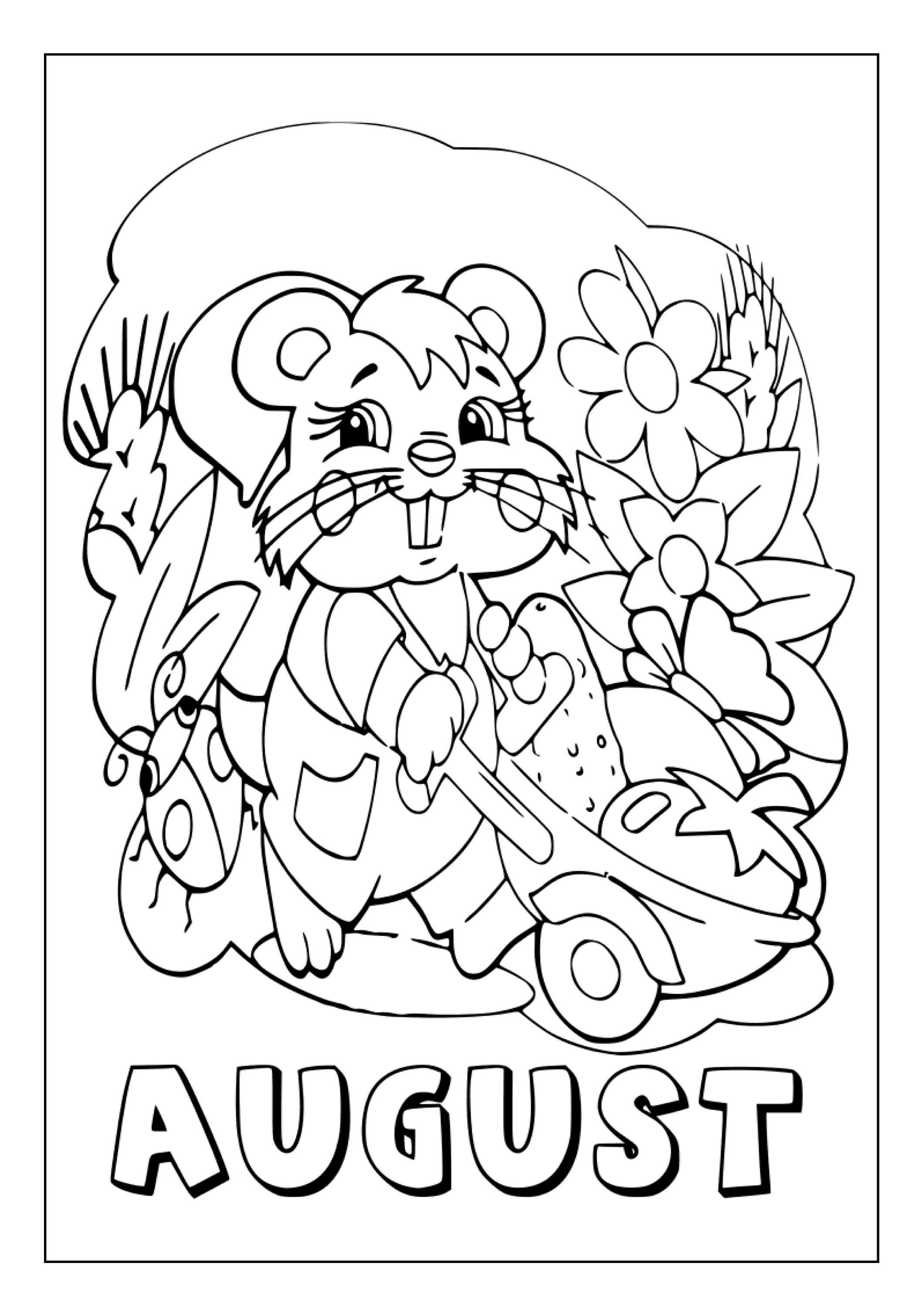 Printable August Coloring Pages for Kids & Adults | 40 Pages | Instant ...