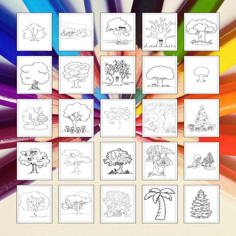 Printable Trees Coloring Pages for Kids and Adults | 100 Pages ...