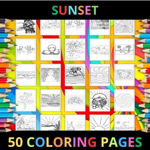 Printable Sunset Coloring Pages for Kids and Adults | 50 Pages ...