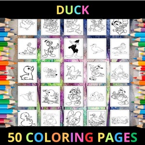 Printable Ducks Coloring Pages for Kids and Adults | 50 Pages | Instant ...