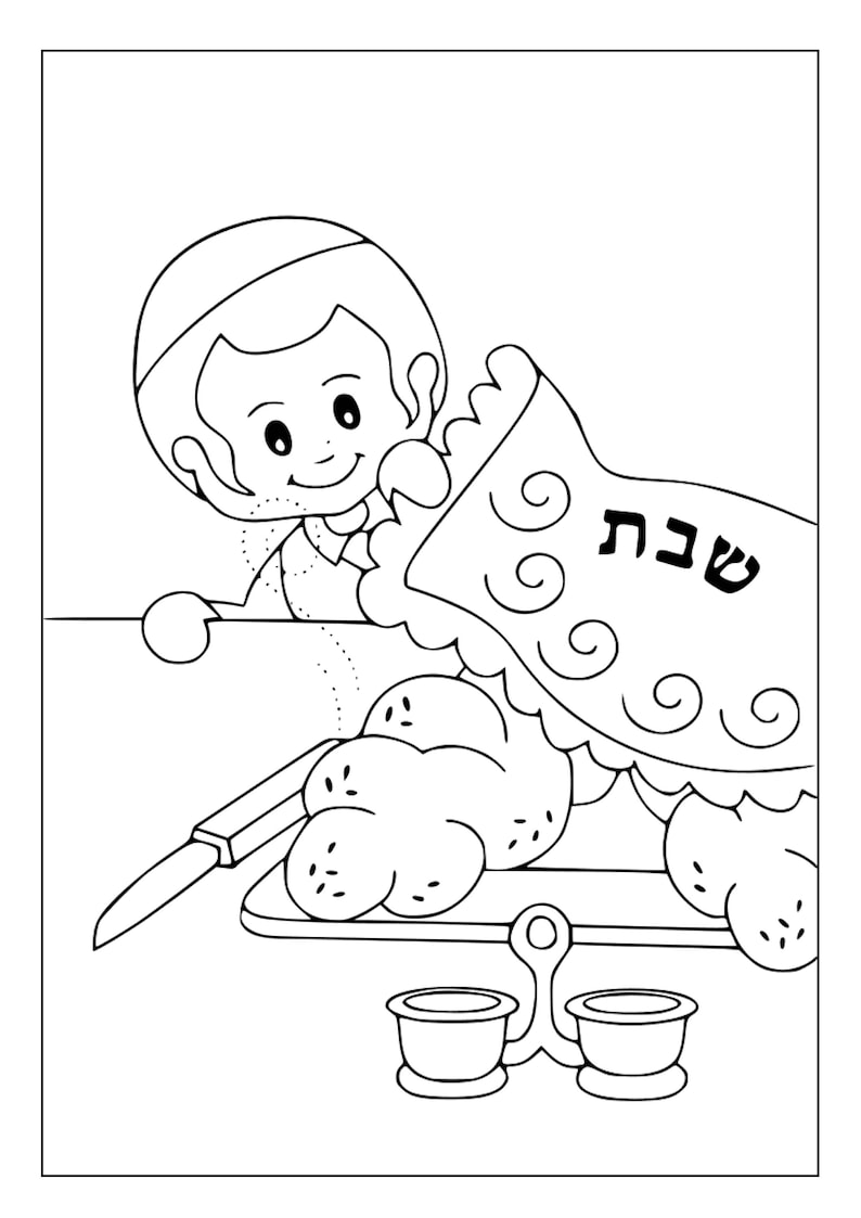 Printable Shabbat Coloring Pages for Kids & Adults | 25 Pages | Instant ...