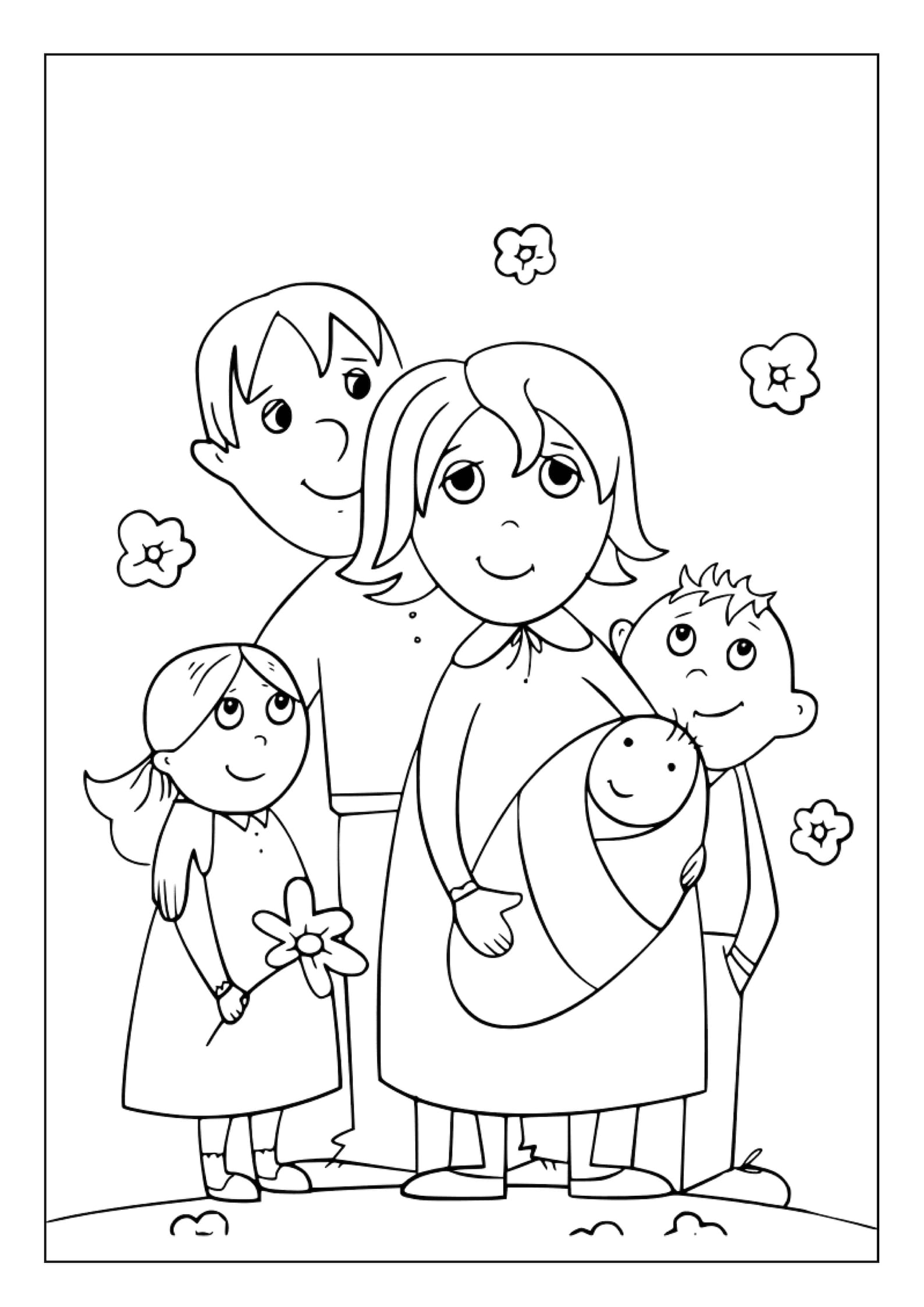 Printable Family Coloring Pages for Kids & Adults | 90 Pages | Instant ...