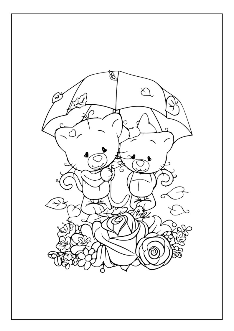Printable Lovers Coloring Pages for Kids & Adults | 25 Pages | Instant ...