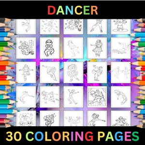 Printable Dancer Coloring Pages for Kids & Adults | 30 Pages | Instant ...