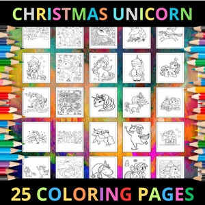 Printable Christmas Unicorn Coloring Pages for Kids and Adults | 25 ...