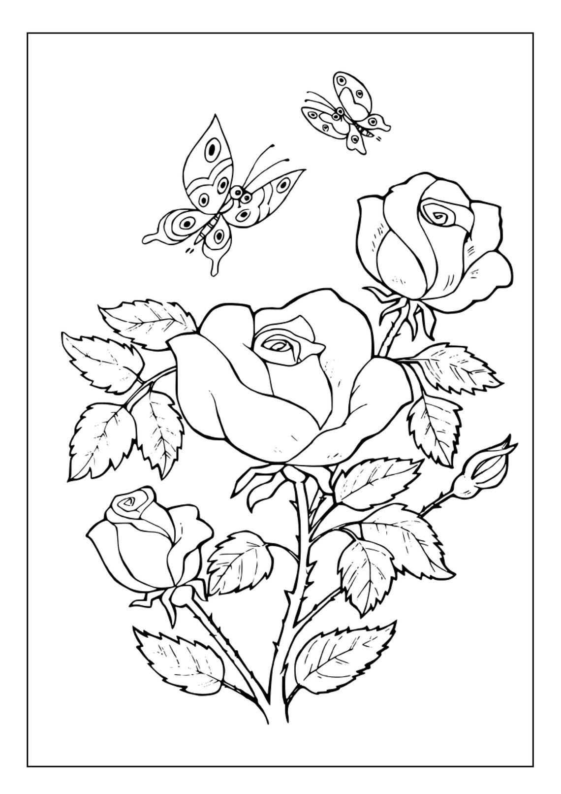 Printable Flowers Coloring Pages for Kids and Adults 70 Pages Instant ...