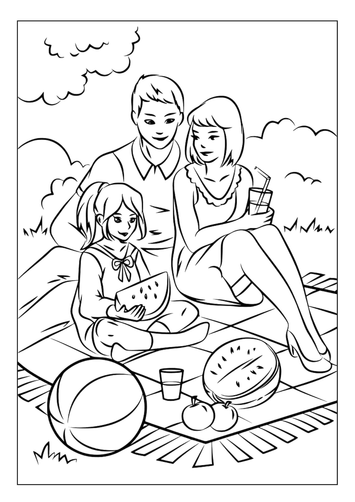 Printable Family Coloring Pages for Kids & Adults | 90 Pages | Instant ...