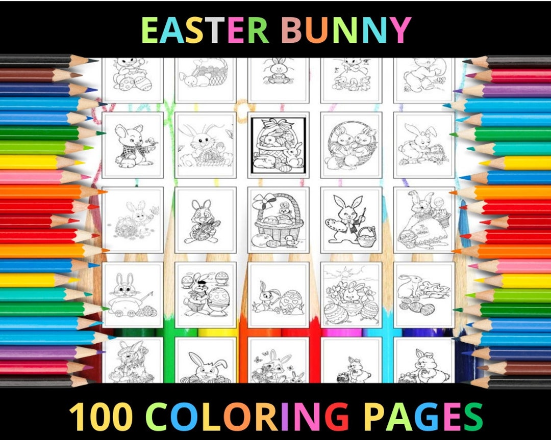 Printable Easter Bunny Coloring Pages for Kids & Adults | 100 Pages ...