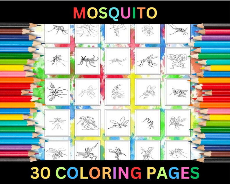 Printable Mosquito Coloring Pages for Kids & Adults | 30 Pages ...