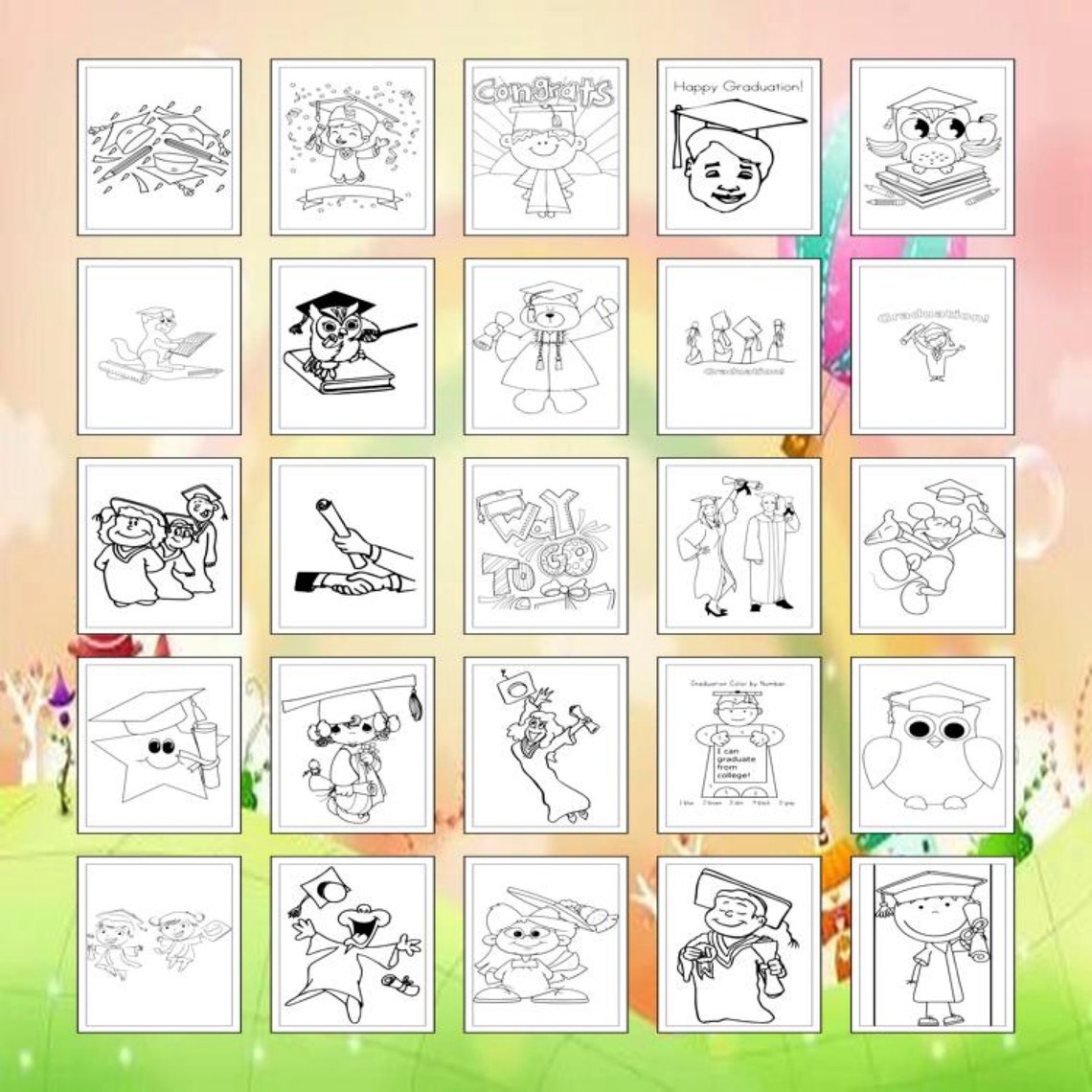 Printable Graduation Coloring Pages for Kids & Adults | 75 Pages ...