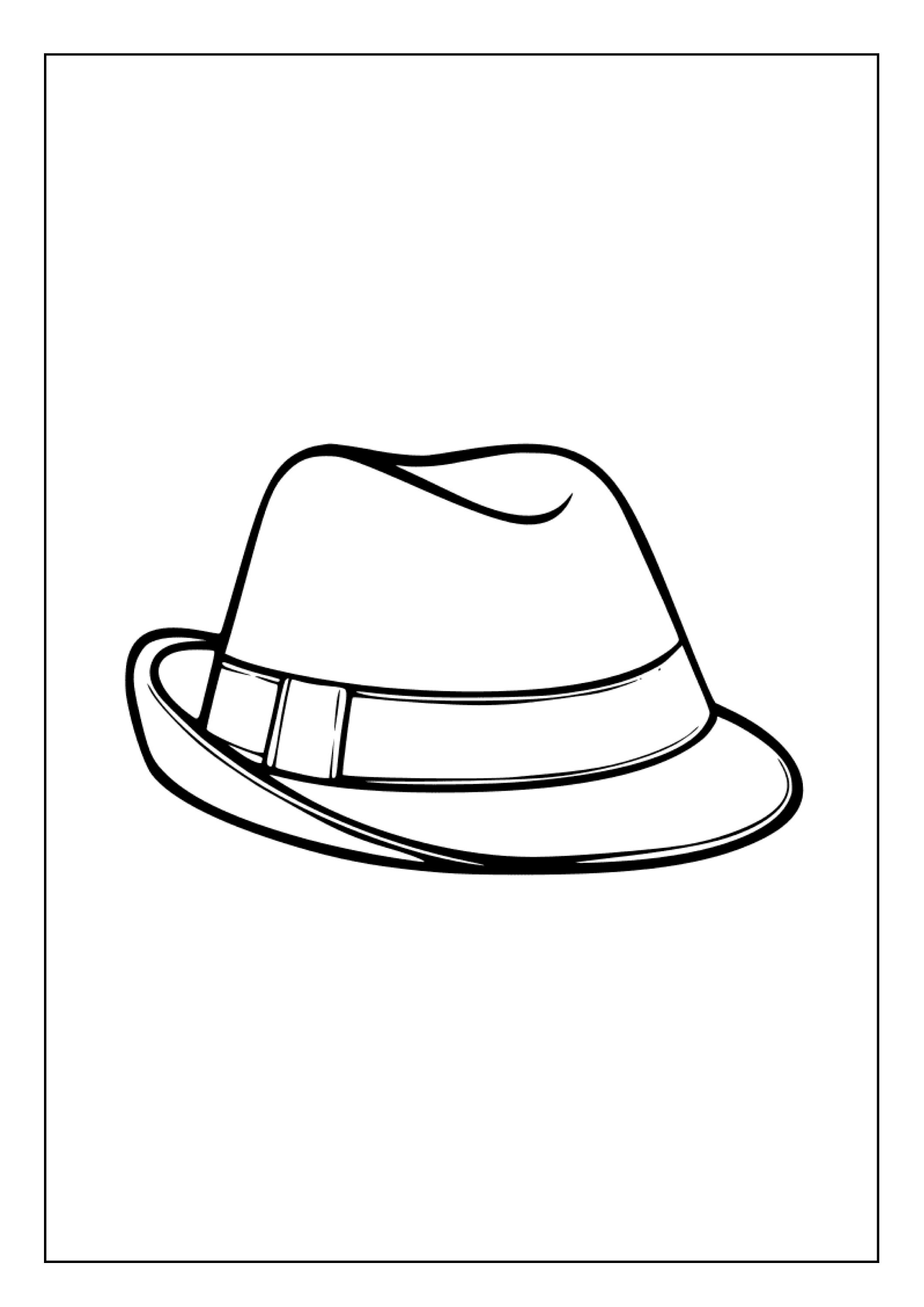 Printable Hat Coloring Pages for Kids and Adults | 90 Pages | Instant ...