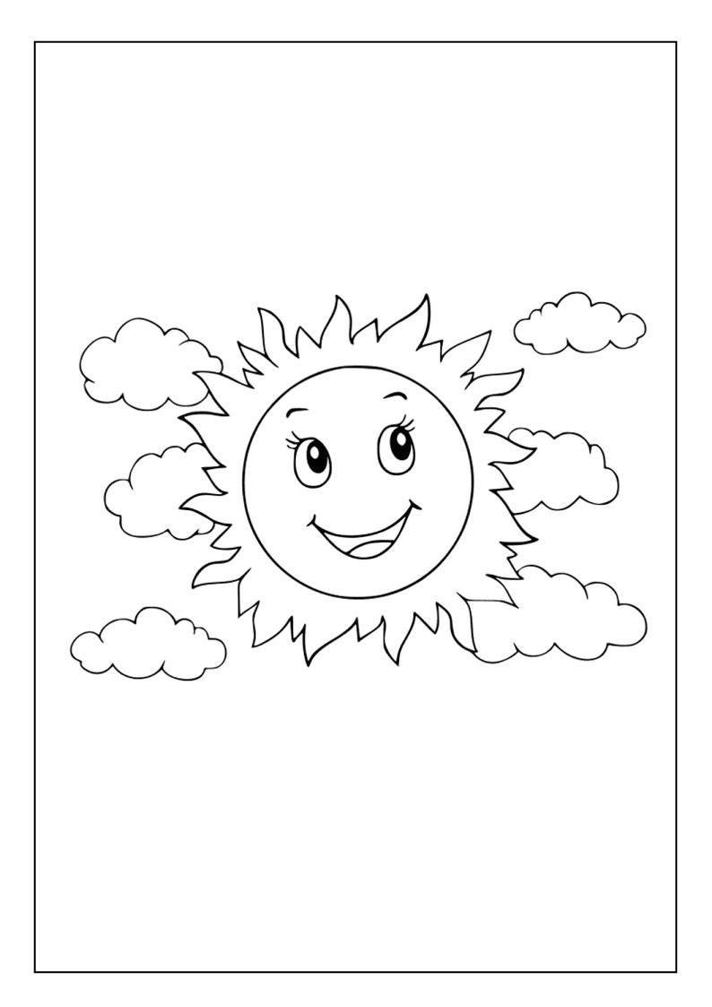 Printable Sun Coloring Pages for Kids & Adults | 29 Pages | Instant ...