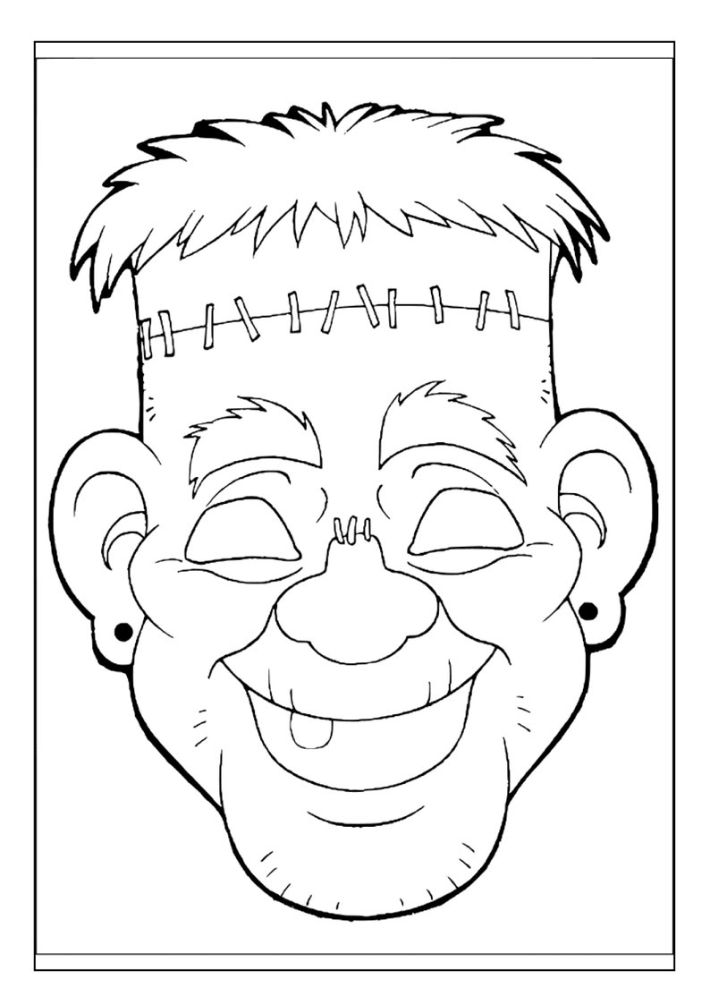 Printable Halloween Masks Coloring Pages for Kids and Adults | 90 Pages ...