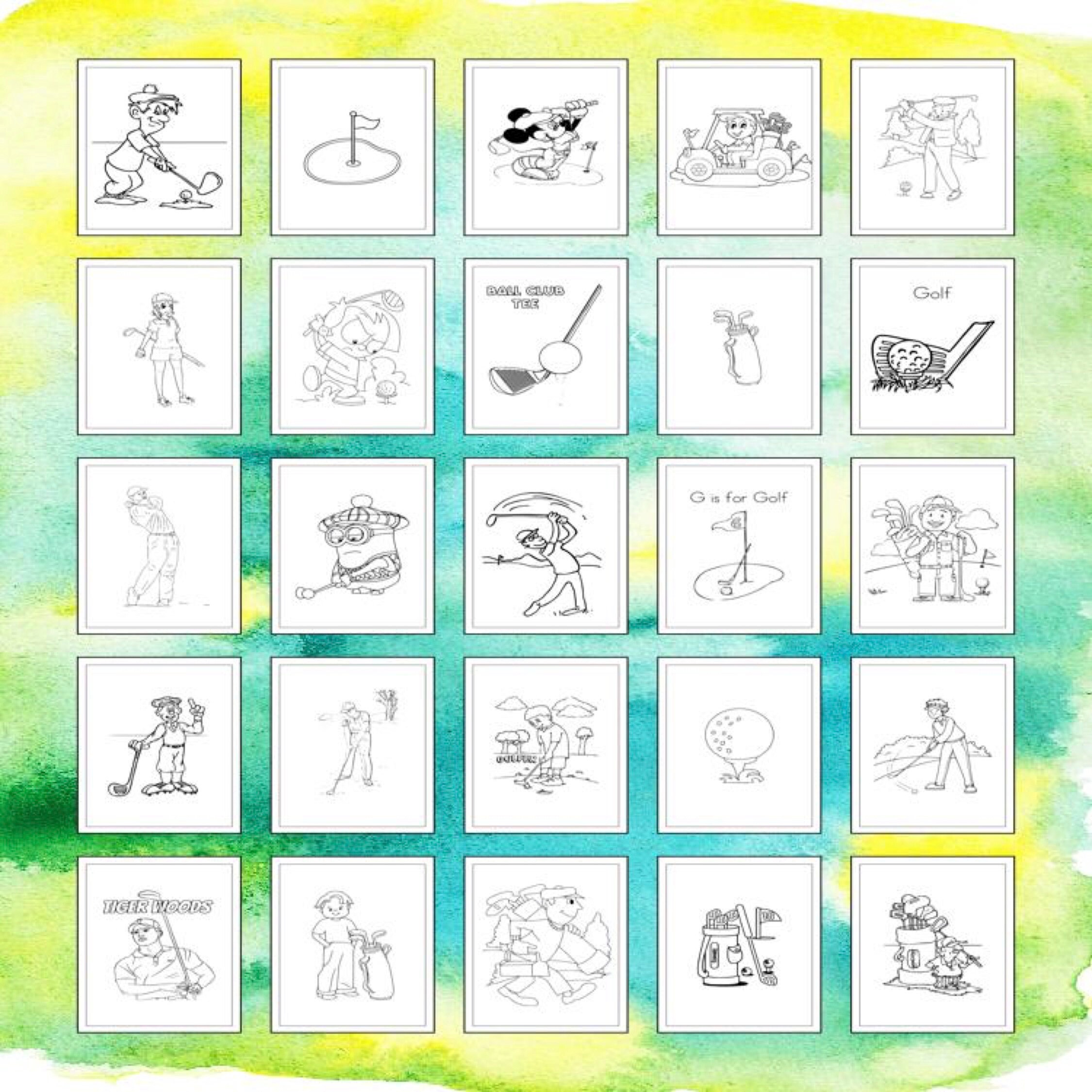 Printable Cute Golf Coloring Pages for Kids & Adults | 25 Pages ...