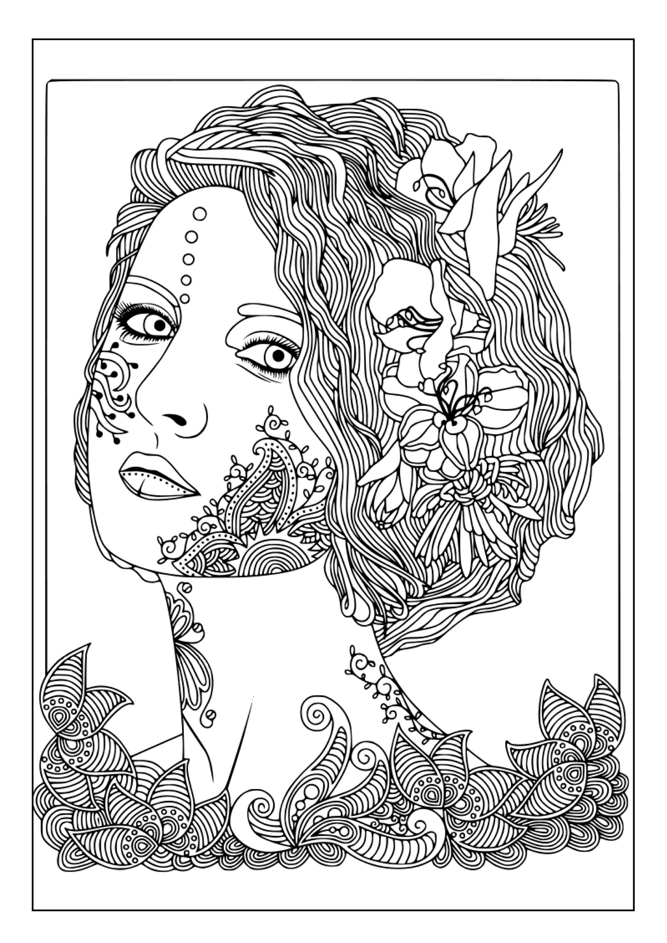 Printable Woman Coloring Pages for Kids & Adults | 40 Pages | Instant ...