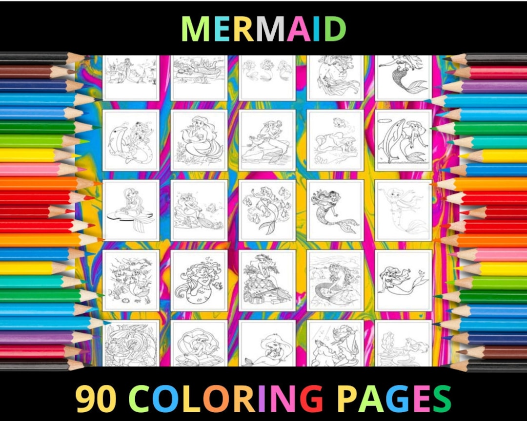 Printable Mermaid Coloring Pages for Kids and Adults | 90 Pages ...