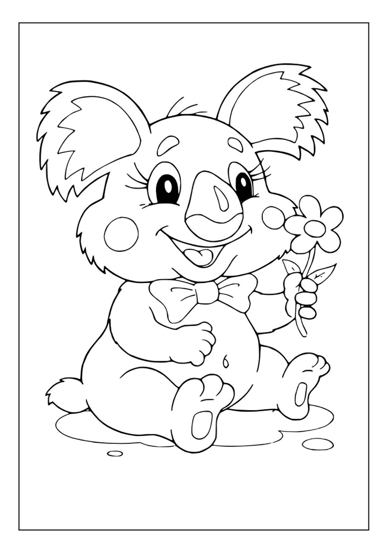 Printable Koala Coloring Pages for Kids and Adults 100 Pages - Etsy