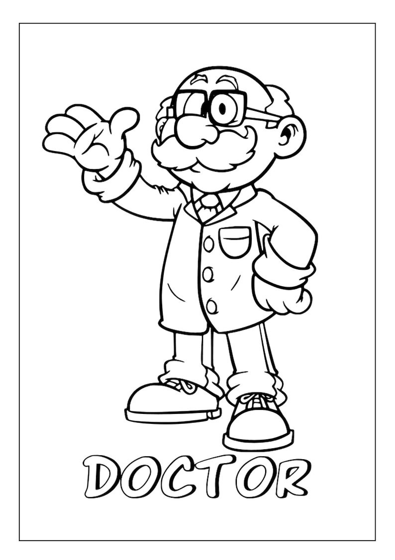 Printable Doctor Coloring Pages for Kids & Adults | 45 Pages | Digital ...