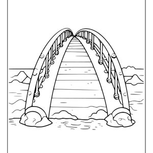 Printable Bridge Coloring Pages for Kids & Adults | 45 Pages | Instant ...