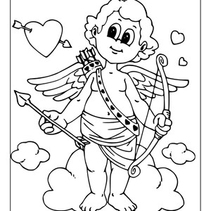 Printable Romantic Cupid Coloring Pages for Kids & Adults | 90 Pages ...
