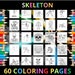 Printable Skeleton Coloring Pages for Kids and Adults 60 Pages Instant ...