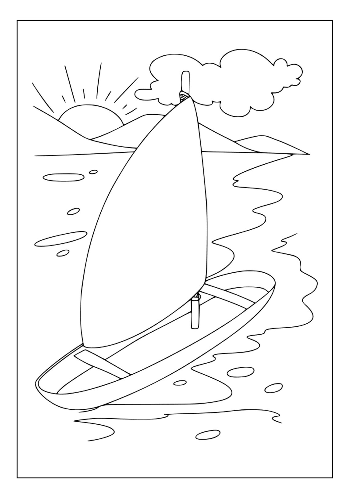 Printable Sunset Coloring Pages for Kids and Adults 50 Pages Instant ...
