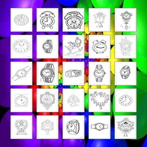 Printable Watch Clock Coloring Pages for Kids & Adults | 45 Pages ...