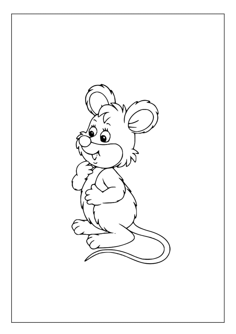 Printable Mouse Coloring Pages for Kids & Adults | 40 Pages | Instant ...