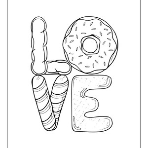Printable Donut Coloring Pages for Kids and Adults | 90 Pages | Instant ...