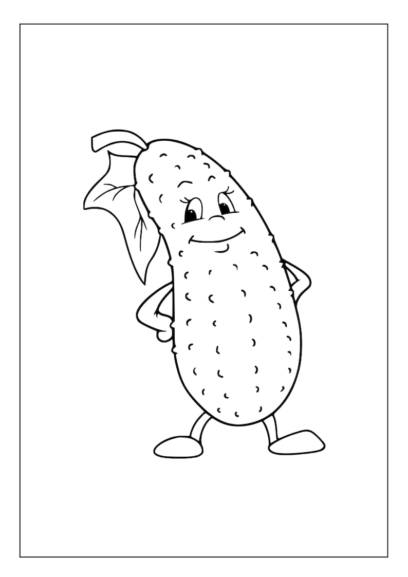Printable Cucumber Coloring Pages for Kids & Adults | 30 Pages ...