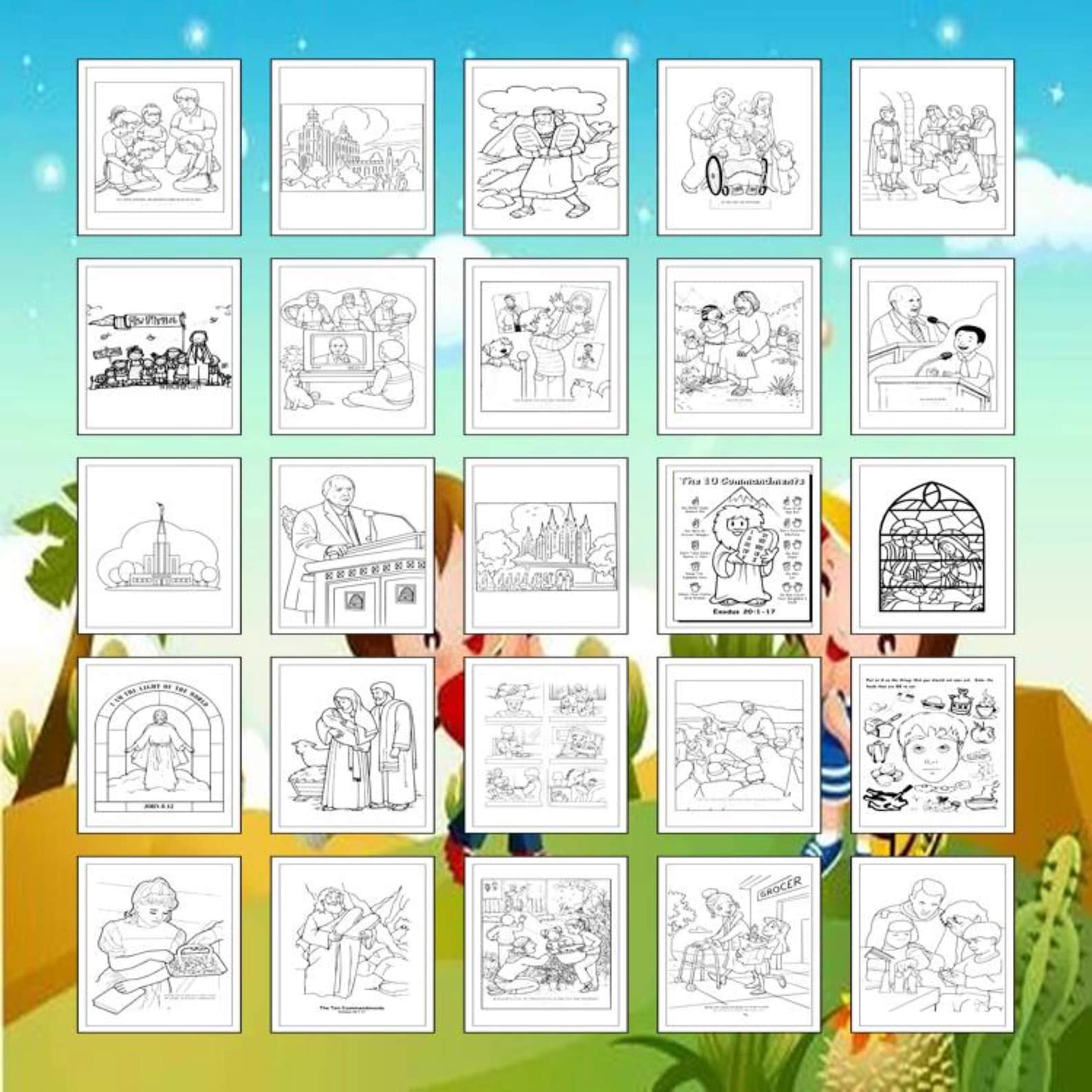 Printable LDS Coloring Pages for Kids & Adults | 50 Pages | Digital ...