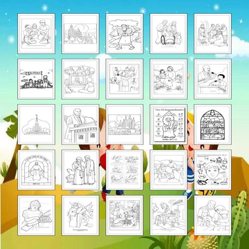 Printable LDS Coloring Pages for Kids & Adults | 50 Pages | Digital ...